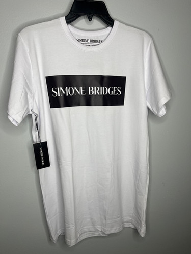 SIMONE BRIDGES - Signature White Shirt with Black Black Signature ...