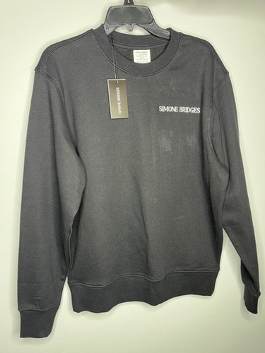 SIMONE BRIDGES - Black Sweatshirt with White Embroidery | SIMONE BRIDGES