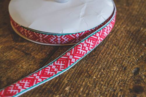 Traditional Swedish ribbon 28mm- red white