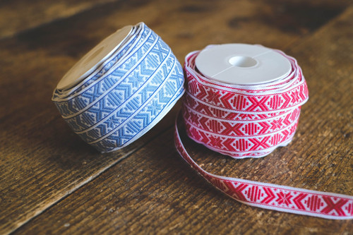 Traditional Swedish ribbon 15mm- red white