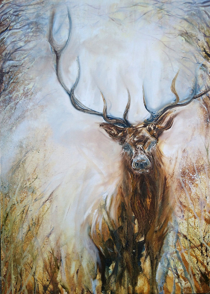 Stag painting - in progress