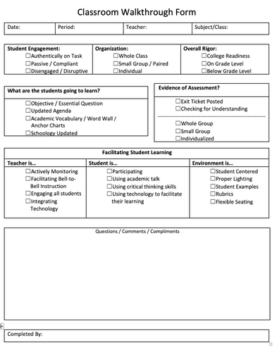 Walkthrough Form | Elevated Solutions C