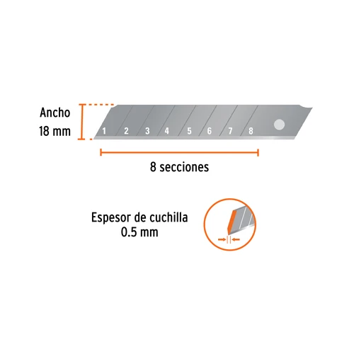 NAVAJAS DE REPUESTO PARA CUTTER DE 18MM, JGO 10 PZAS, REP-CUT-6X ...
