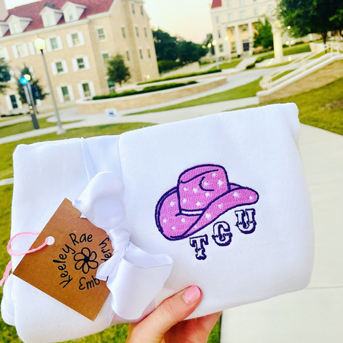 TCU Cowgirl Crewneck | KeeleyRae Embroidery