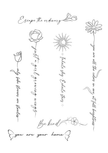 4" Script Tattoo Flash Designs | Hon Tattoo Studio