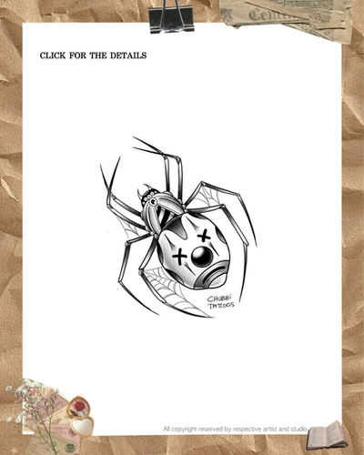 Spider and Crown Face | Hon Tattoo Studio