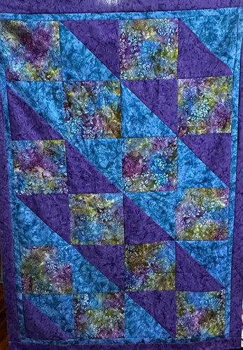 Purple and Blue Batik 12 Yard Quilt Kit 107" x 98" QN/KN Landslide ...