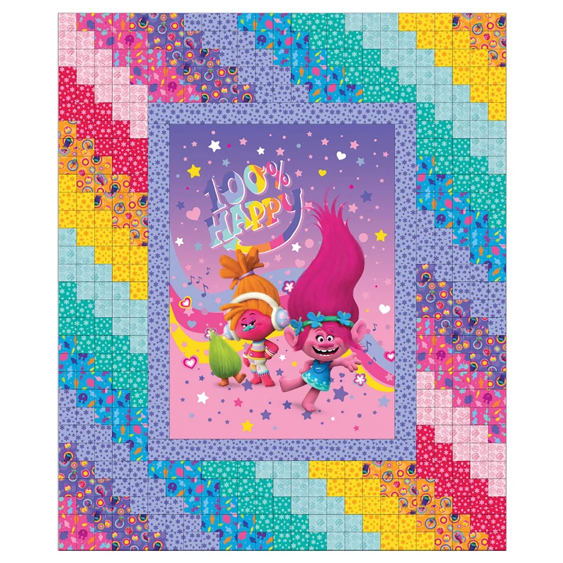 100% Happy Dreamworks Troll Quilt Kit by Craftsy - 57"x68 ...