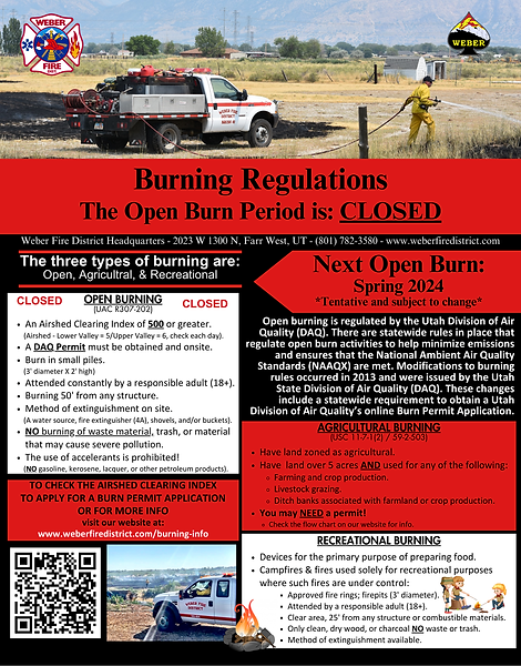 Burning Info - Permits | Weberfd