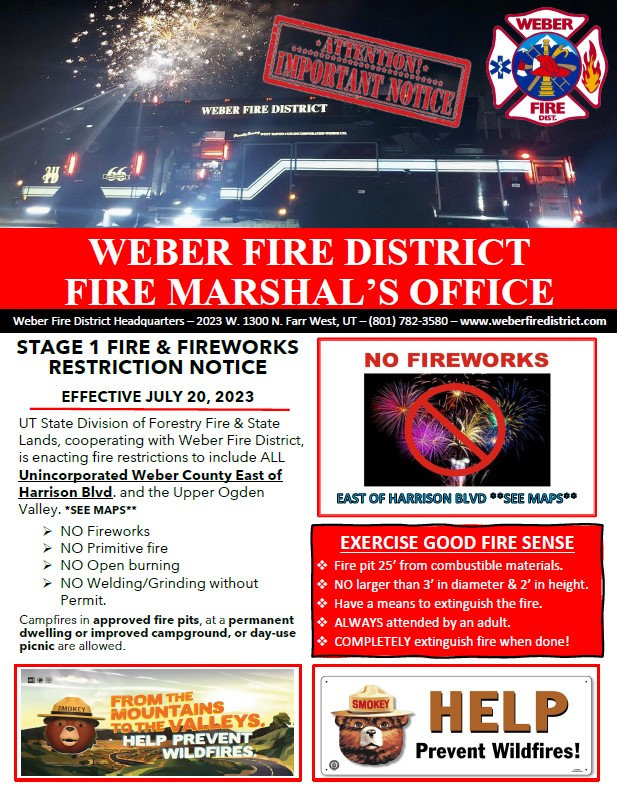 2023 Fire & Fireworks Restriction Notice - Stage 1