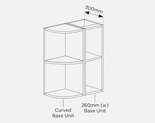 Curved Base Unit for Cartmel Curved Doors | Supply Kitchen Doors