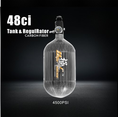 ULTRAFORCE Paintball HPA 48ci 4500 Carbon Fibre Tank with Regulator ...