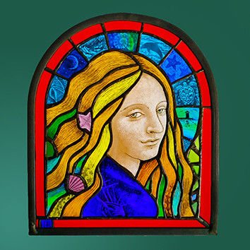 Ocean Goddess Greeting Card, from original stained glass | Atomic ...