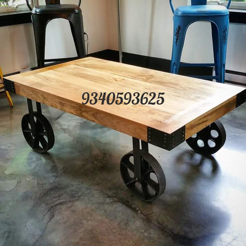 Small coffee table on wheels London design | Rustic Green Home