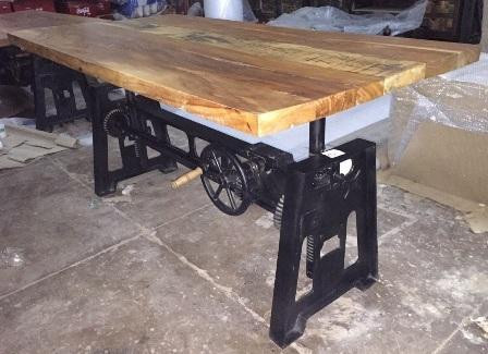 Heavy Crank dining table base | Rustic Green Home