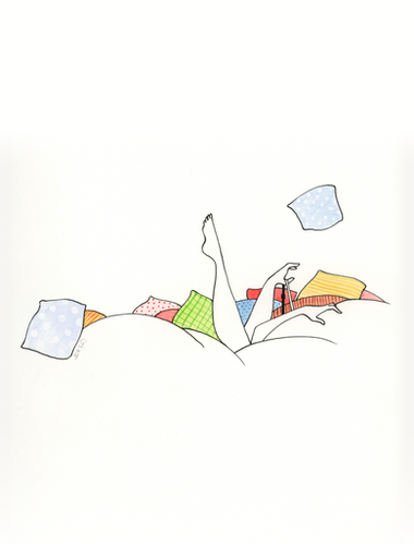 Dessin original Les Coussins - Petites Luxures | un jour une illu