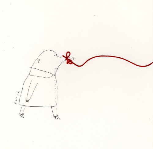 Dessin original fil rouge - Serge Bloch | un jour une illu