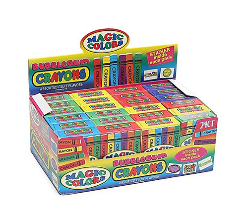 Magic Colors Bubble Gum Crayons 24 Piece Fruit Flavored Magic Colors ...
