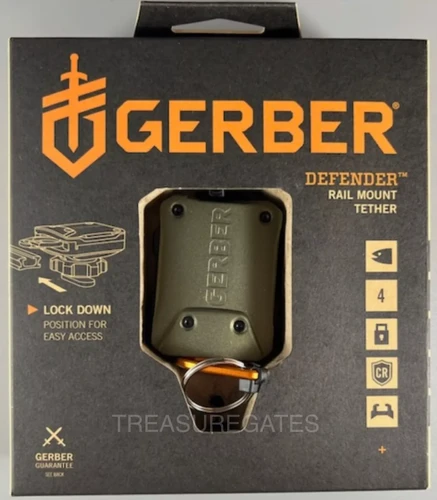 Gerber Defender Rail Mount Gear Tether Flat Sage KAYAK CANOE ATV UTV ...