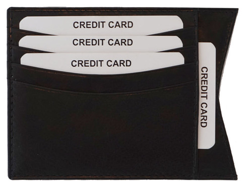 Compact Size Credit Card Hold with ID Section - Black | TreasureGates