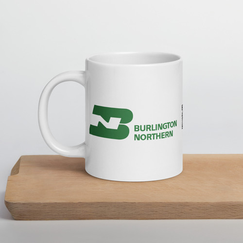 Nostalgic Legacy Burlington Northern Railroad Logo White Glossy Coffee ...
