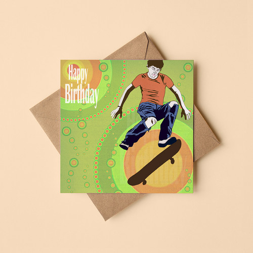 BIRTHDAY SKATEBOARD GREETING CARD