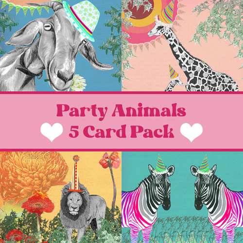 PARTY ANIMALS ASSORTED GREETING CARD PACK