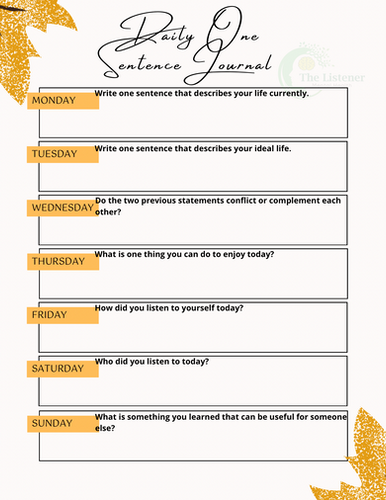 Daily One Sentence Journal | The Listener