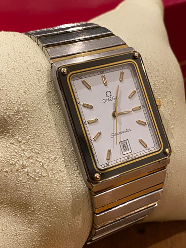 Rectangular Omega Seamaster Two-Tone Gold & Steel Watch, ref 1430 | st ...
