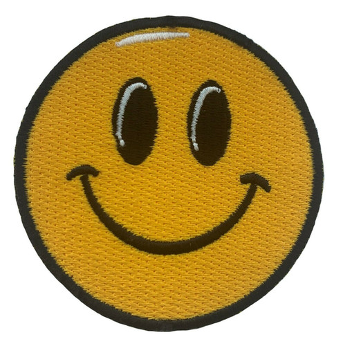 Smiley Face Embroidered Patch / Badge | Rixom Leather