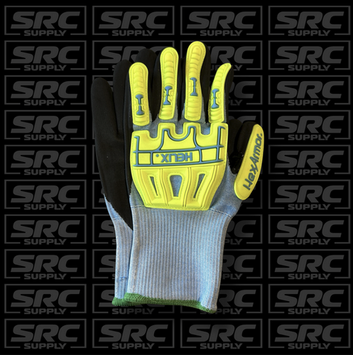HEX ARMOR® HELIX KNIT ANSI A5 IMPACT 2 PALM DIPPED NITRILE GLOVES MODEL ...