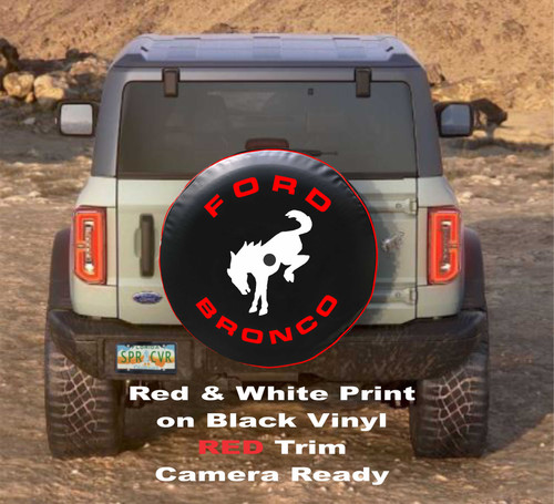 Classic Black New Bronco - Red-Black - US Made SpareCover® Brand Tire ...