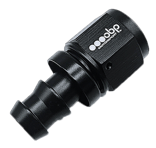 Straight Push Lock Fuel Hose End Fitting Black | obpmotorsport