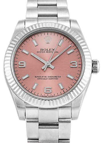 Rolex oyster perpetual stainless steel rose Arabic dial | VIPAWN