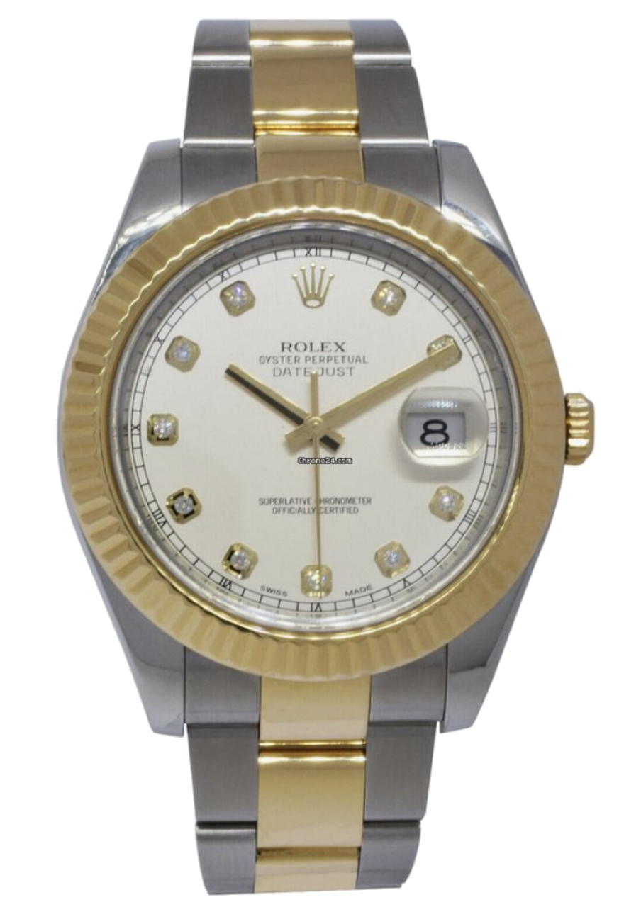 Rolex Datejust 41 41mm Factory Ivory Diamond Dial Box And Card 18k