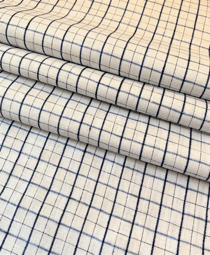 Linen Checks - Blue and White | Buunai