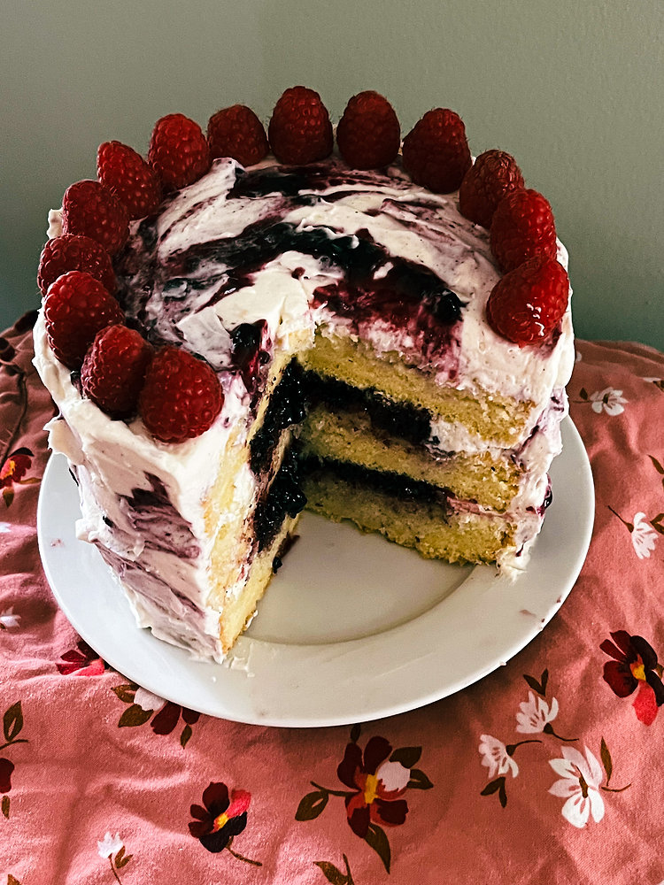 Raspberry Layered Cake