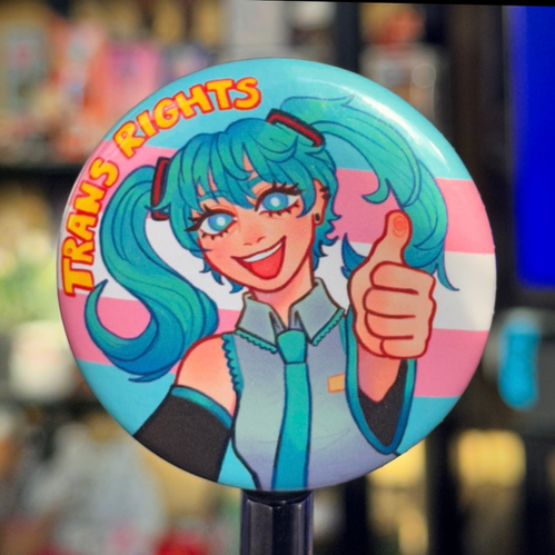 TRANS RIGHTS MIKU BUTTON | GARBO GUTS