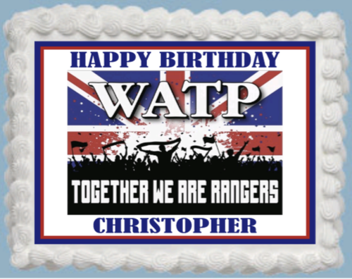 GLASGOW RANGERS WATP PERSONALISED EDIBLE CAKE TOPPER | Custom Creations