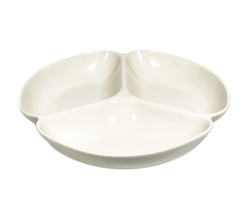 White Round Divider Plate Large Set of 2 | Gift it