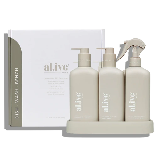 Al.ive Dishwashing Liquid, Hand Wash & Bench Spray + Tray, Premium ...