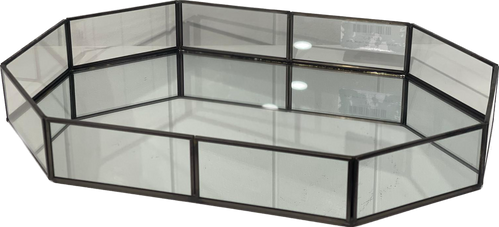 Black Mirrored Octagonal Tray Large | Gift it