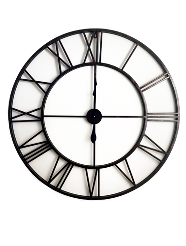 Rusty Textured Black Metal Wall Clock 100cm | Gift it