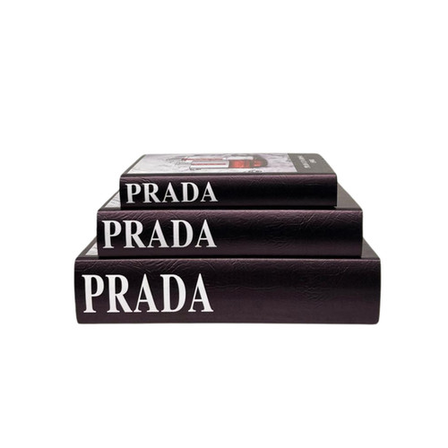 Prada Luxury Designer Book Box - Set of 3 - Black & White | Gift it