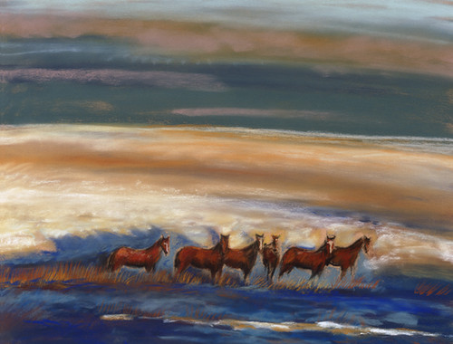 25 - Red Horse Cobalt Snow | Jackstraw Gallery