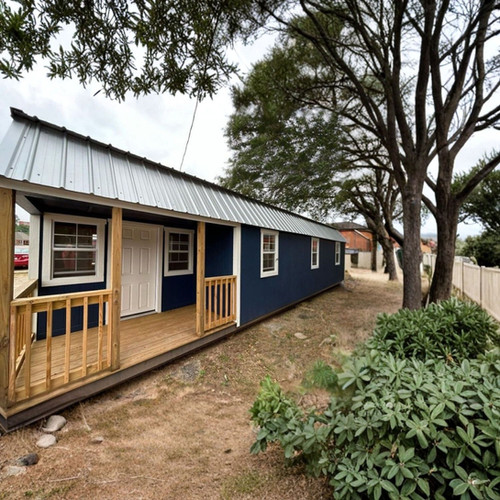 12ftx40ft Corner Porch Lofted Barn Cabin | Lowcountry Structures