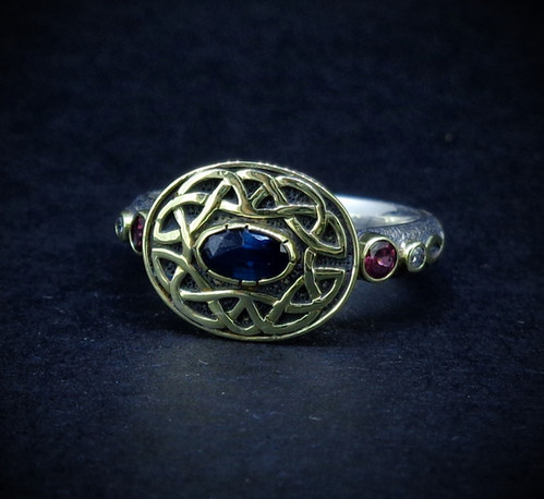 'Sæla' Scottish Sapphire, Garnet & Diamond Scottish Gold Sterling ...