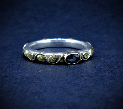 'Fyrsta' Scottish Sapphire & Scottish Gold Sterling Silver Ring | Two Skies