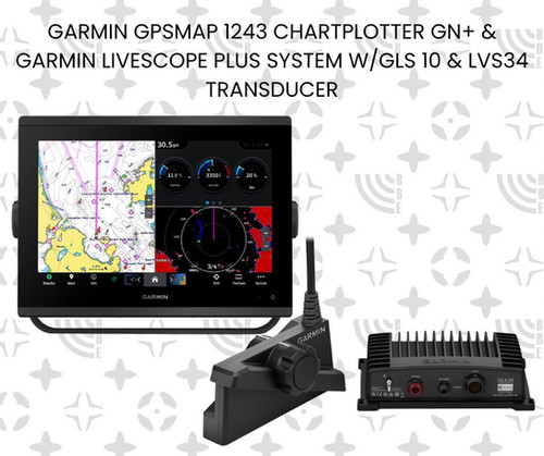 Garmin GPSMAP 1243 w/ LiveScope Plus GLS 10 & LVS34 Transducer | Bass ...