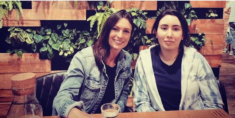 Latifa pictured with ex British police woman